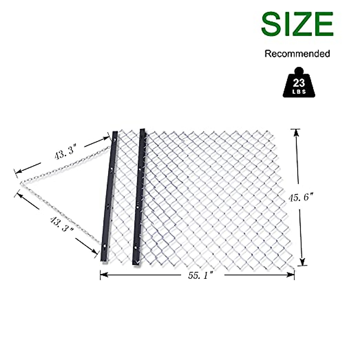 Kareturn Drag Harrow 4' x 5' ATV Yard Chain Harrow UTV Drag Grader Tractor Attachments Field Drag Mat Tractor Rake for Gravel Driveway, Farm, Garden, Field