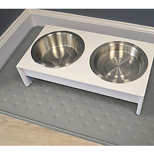 PetFusion Premium 304 Food Grade Stainless Steel Dog & Cat Bowls. Cat Bowls Shallow & Wide for Relief of Whisker Fatigue, 56-Ounce, Stainless