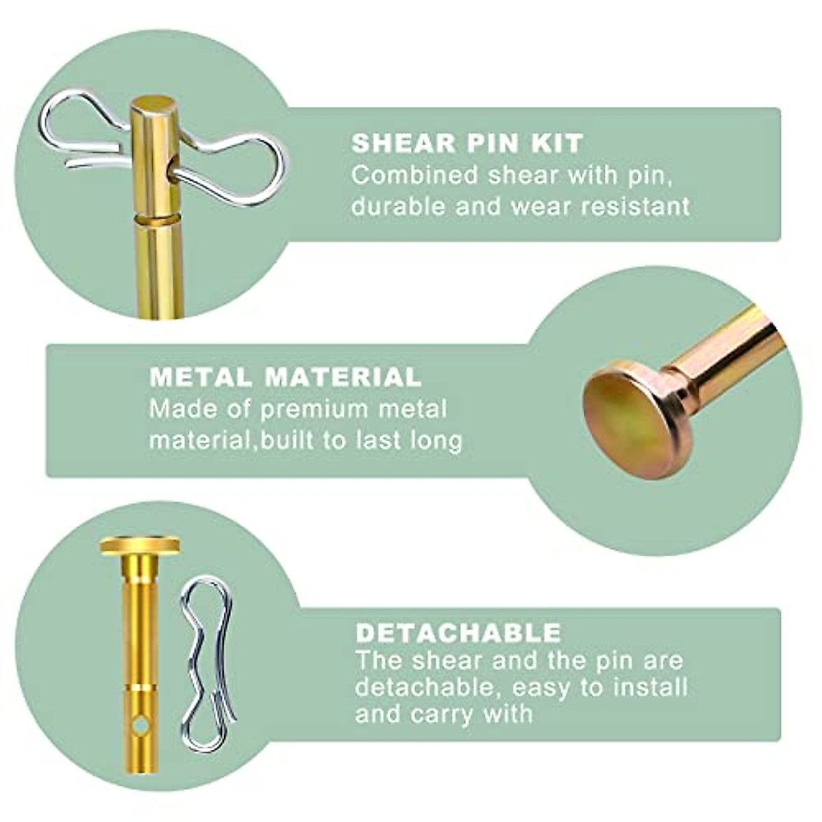 KINBOM 10pcs 1.8x0.5x0.2inch Shear Pins for Snowblower and 10pcs Cotter Pins Replacement Parts for 738-04124 & 714-04040 Snowblowers for MTDs Yard Machines Lawn Tractors