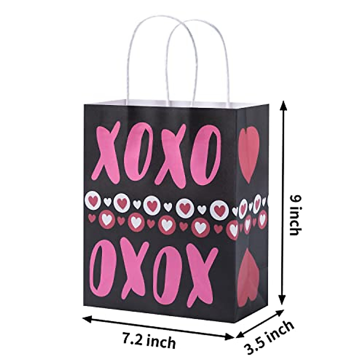 JOYIN 48 PCs Valentine's Day Red Pink Gift Bags with Handle 7.2x9 inch, Paper Wrapping Kraft Bags for Funny Gifts Novelty Gifts Valentines Day Gift Bags Giving