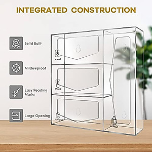 Acrylic Ziplock Bag Storage Organizer w/ 4 Compartments, Clear Baggie Organizer for Kitchen Drawer, Compatible with Ziploc, Gallon, Quart, Sandwich & Snack Variety Size Bag