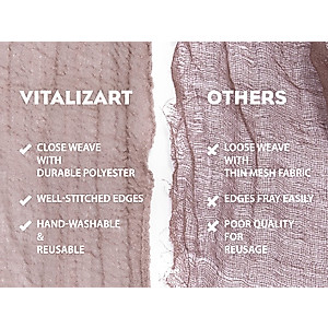 Vitalizart Cheesecloth Table Runner 10 Ft Gauze Boho Fabric Rustic Tan Cheese Cloth Table Runner for Wedding Bridal Shower Birthday Fall Thanskgiving Decoration 120 Inches