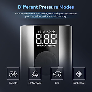 CYCPLUS Tire Inflator Portable Air Compressor, 150 PSI Cordless Air Pump with Digital LCD Screen Pressure Gauge, Electric Air Pump for Car, Motorcycle, Bicycle and Balls