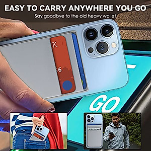 CloudValley Magnetic Card Wallet Designed for iPhone MagSafe, Stretchy Lycra Double Pocket Credit ID Card Holder Case for Back of iPhone 14 / iPhone 13 & 12 Series, Mag Safe Base Accessories, Gray