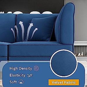 JAMFLY 116'' Modular Sectional Sofa with Reversible Chaise, U-Shape Convertible Sectional Sofa Couch with 6 Seats, Velvet Modern Sleeper Modular Couch with Ottomans for Living Room