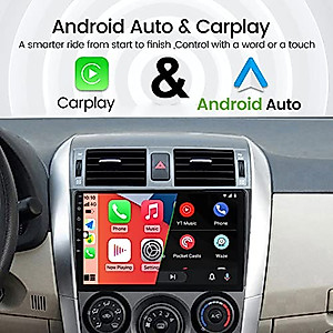Android 11 Car Stereo Double Din for Toyota Corolla 2009 2010 2011 2012, 9 Inch Car Radio Built in Car-Play Android Auto GPS Navigation IPS Touchscreen Support BT FM AM, 2GB RAM 32GB ROM