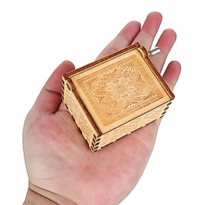 Engraved Colorful Wooden Music Boxes,Hand Crank Classical Wood Sunshine Musical Box, Personalized Wooden Music Boxes, for Birthday Christmas Valentine's Day. (Girlfriend)