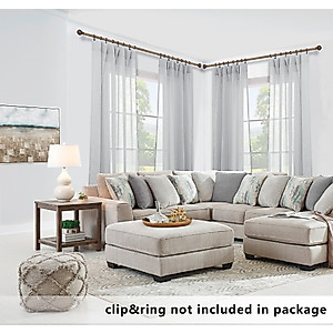 koufall Gray Linen Look Curtains 96 ines Long Set of 2 Rod Pocket Elegant Woven Textured Voile Sheer Drapes for Bedroom Living Room Patio Sliding Door Home Office Backdrop 52x96 in Length Silver Grey