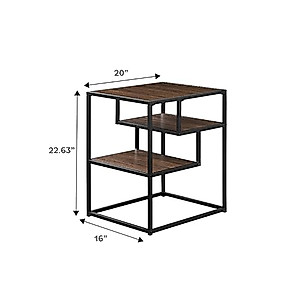 Walker Edison Contemporary Floating Shelf Side Table, 16 Inch, Dark Walnut