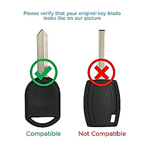 Keyless2Go Replacement for New Uncut 80 Bit Transponder Ignition Car Key H92 H84 H85 (2 Pack)