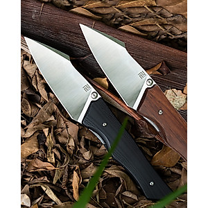 ARTISANCUTLERY Folding Knife Ahab Series (J1851) AR-RPM9 Blade and Wood Handle EDC Pocket Knife with All-in-One Pocket Clip