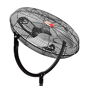 OEMTOOLS 24872 20 Inch High-Velocity Orbital Pedestal, Old Model, Commercial Indoor, Fan for Bedroom, Garage, Warehouse, and Workshop, 19.99 Inch, Black