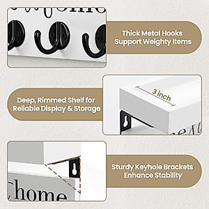 FIPUTE Christmas Stocking Holder for Wall Hanging, Wooden Stocking Hangers for Wall, Christmas Stocking Hook Decoration, Christmas Fireplace Mantel Decorations, (14" x 6.3" x 3.9") White