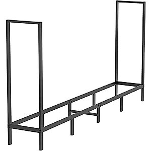 FOYUEE Firewood Rack Outdoor 8Ft Log Holder For Fireplace Indoor Fire Wood Storage Holding Stand Heavy Duty