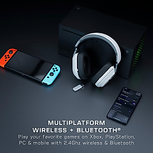 Turtle Beach Stealth 600 Wireless Multiplatform Amplified Gaming Headset for Xbox Series X|S, Xbox One, PC, PS5, PS4, & Mobile – Bluetooth, 80-Hr Battery, Noise-Cancelling Mic – White