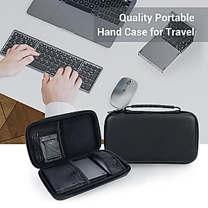 Foldable Keyboard and Mouse for Laptop, Travel Bluetooth Folding Keyboard Mouse with Portable Case, Rechargeable Keyboard for Business, 2.4G Wireless & Bluetooth, for iPad Tablets Laptop iOS Android
