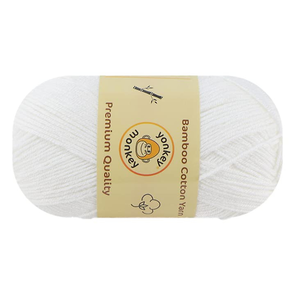 10-Pack of Yonkey Monkey 500 Grams Yarn - 70% Rayon derived from Bamboo, 30% Cotton - Imported - White 9013