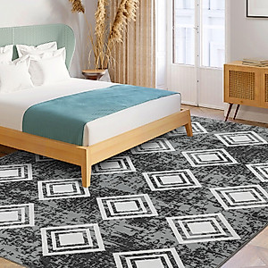 RUGSREAL Washable Area Rug 9x12 Large Moroccan Rug Geometric Modern Area Rug, Stain-Resistant Non Shedding Rug Living Room Bedroom Soft Accent Rug Farmhouse Office Home Decor,9x12