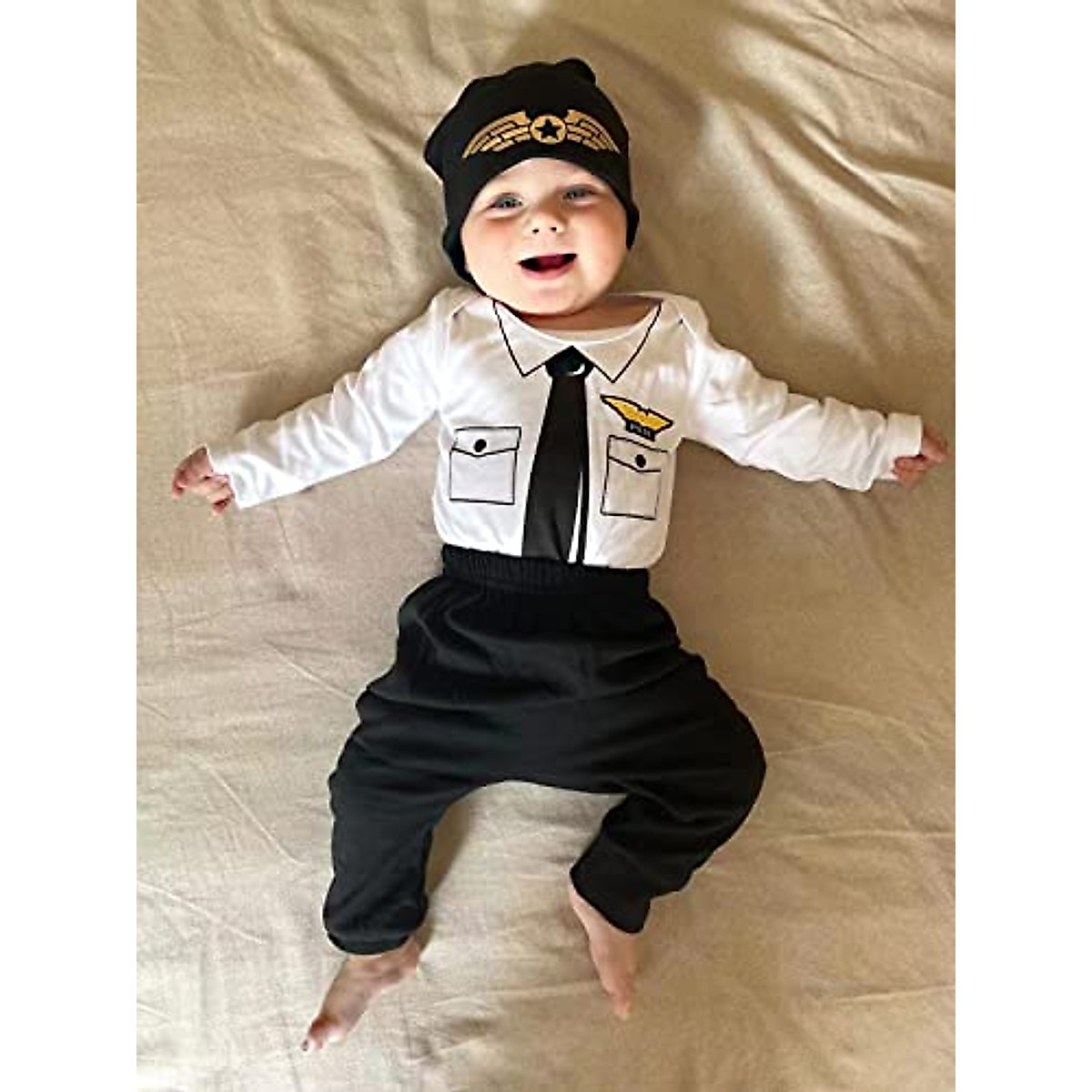 COSLAND Baby Boys Pilot Outfit Infant Halloween Novelty Pant Sets 3-6 Months