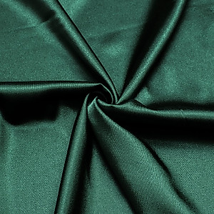 Hi-Tie Stretch Satin Solid Mens Dark Green Dress Shirt Long Sleeve Regular Fit Button Down Shirt for Party Prom Dinner