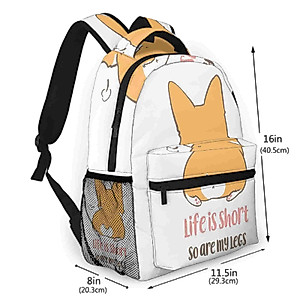 Imiss Welsh Corgi Backpack for Girls Boys with Multi-Pockets | School Bookbag Daypack Travel Bag