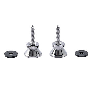 Musiclily Metal Guitar Strap Buttons End Pins for Fender Style Acoustic Classical Electric Guitar Bass Ukulele,Chrome(Pack of 2)