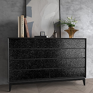 VEELIKE Black Glitter Wallpaper 15.7''x118'' Peel and Stick Sparkly Glitter Black Contact Paper Decorative Self Adhesive Removable Glitter Fabric Wall Paper Roll for Bedroom Wall Decor Cabinets