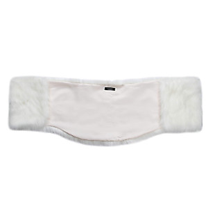 Caracilia Women's Faux Fur Bridal Wedding Shawl and Wraps Winter Warm Party Evening Fur Stole changmaobai CAFB3, White/Long Hair, Small