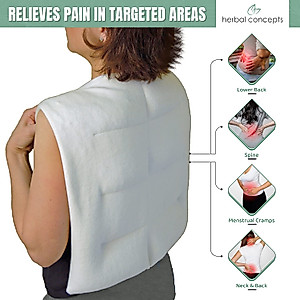 Herbal Concepts Aromatherapy Vest Shaped Microwaveable Wrap Made of Organic Flaxseed, Peppermint, & Lemon Grass for Back | Back Pack Relieves Stress & Pain | Available in Lavender