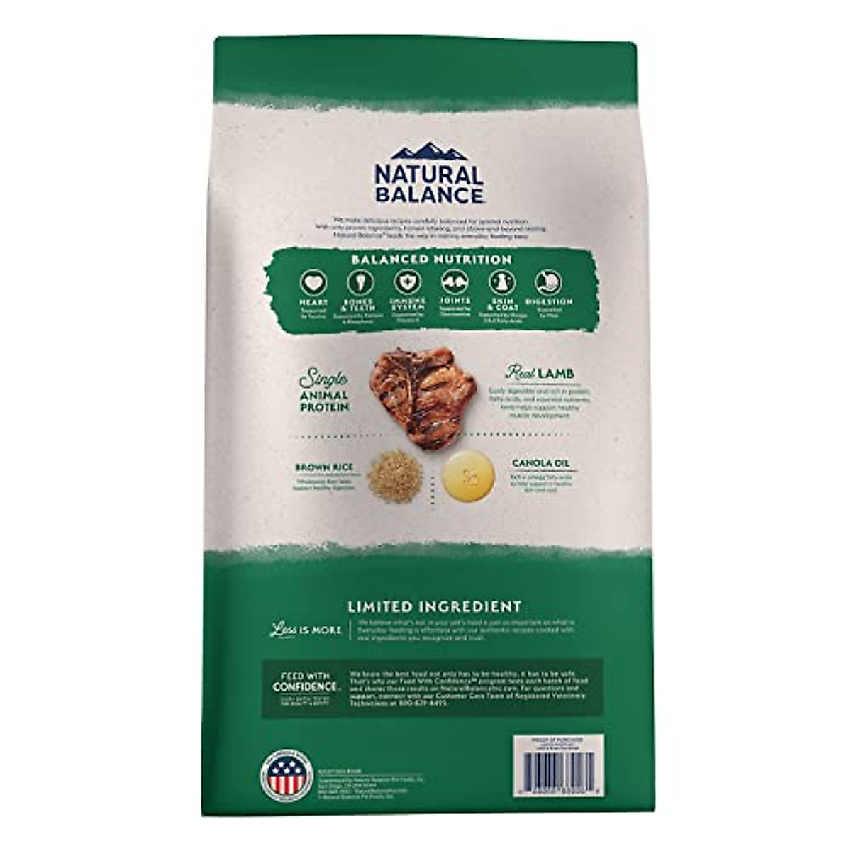 Natural Balance Limited Ingredient Lamb & Brown Rice Recipe | Adult Dry Dog Food | 24-lb. Bag