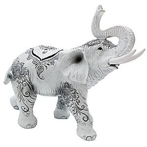 George S. Chen Imports Thai Collectible Statue Figurine Decoration (Trunk up-Thai Elephant, 88246white)