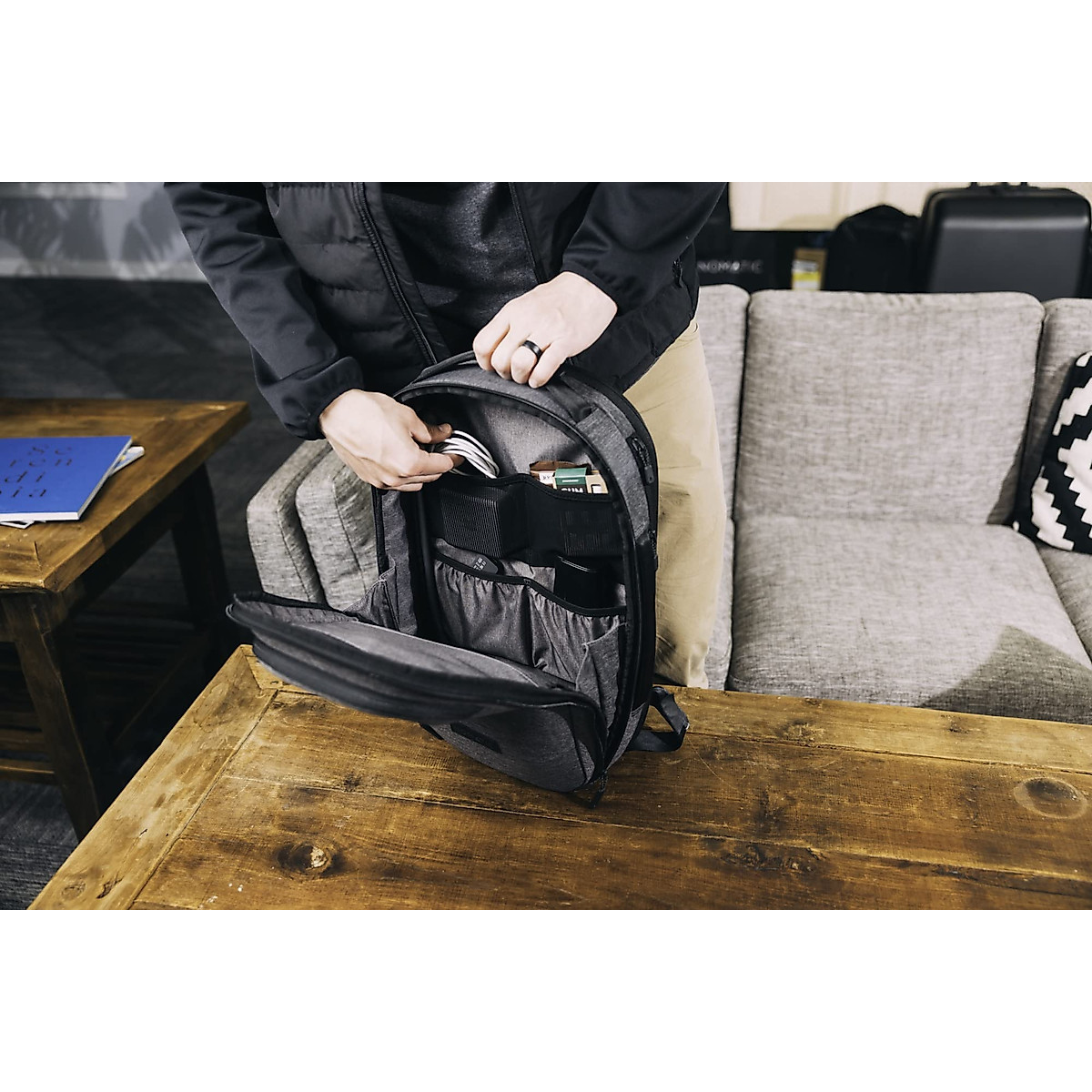 NOMATIC Navigator Lite 15L Travel Backpacks - Lightweight Backpack - Great Work Bag/Business Backpack - Gray