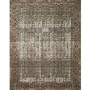 Amber Lewis x Loloi Georgie Collection GER-07 Moss/Salmon 5'-0" x 7'-6" Area Rug