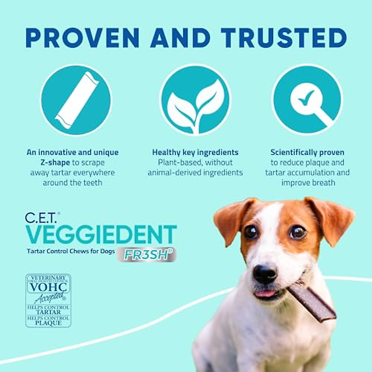 Virbac C.E.T. VEGGIEDENT FR3SH Tartar Control Chews for Dogs, Extra Small, 8 oz (Pack of 1)
