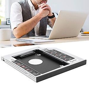 Optical Hard Drive Bay, State Drive Bracket Lightweight Computer Accessory Aluminum Alloy Thickened for 9.5 MM SSD, SATA3.0 Technology