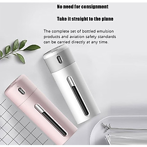 4-in1 Rotating Bottle for Toiletries, TSA Approved Travel Containers Leak Proof Silicone Travel Essentials Accessories 3oz for Shampoo Conditioner Lotion Body Wash (BPA Free) (White)