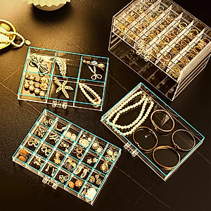 Clear Acrylic Jewelry Storage Box, Earring Jewelry Organizer with 5 Drawers, 5-Layer Jewelry Box for Women, Earring Display Holder for Earrings Ring Bracelet Necklace Transparent Display Storage Case