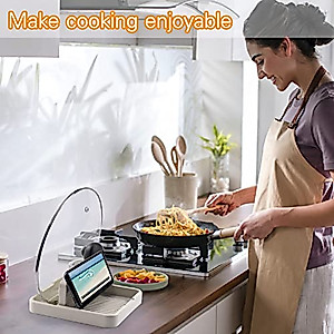 AIERSA Spoon Rest with Lid Holder for Stove Top (1 Pack)Spatula Ladle Pot Lid Utensil Rest for Countertop,Kitchen Gadgets Accessories for Cooking