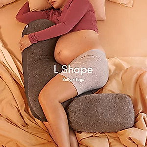 Frida Mom Adjustable Keep-Cool Pregnancy Pillow, U,C,L, and I Shaped Full Body Maternity Pillow for Comfortable Sleep, Support for Belly, Hips + Legs, Cooling for Pregnant Women, Grey