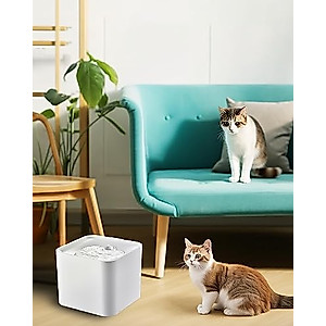 Cat Water Fountain,luti 67 oz/2.0L Automatic Water Fountain for Cats Inside with LED Light for Cats, Dogs, Multiple Pets, Replacement Filters Included, White