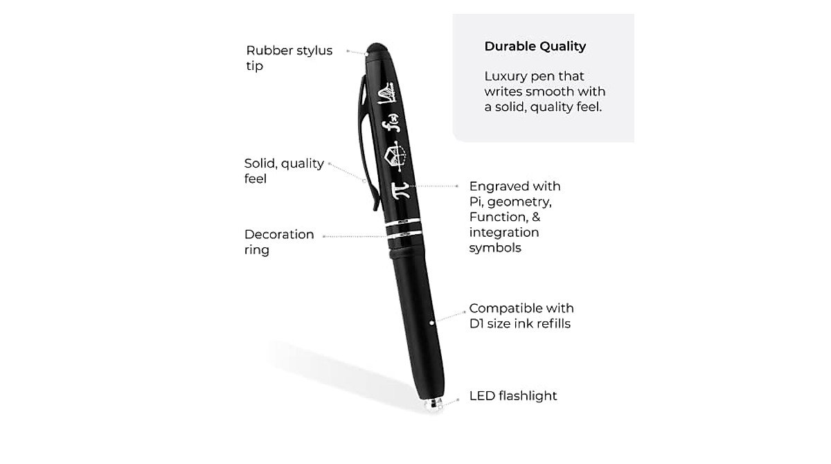 Symbols of Mathematics Engraved Gift Pen - Perfect for Math Lovers