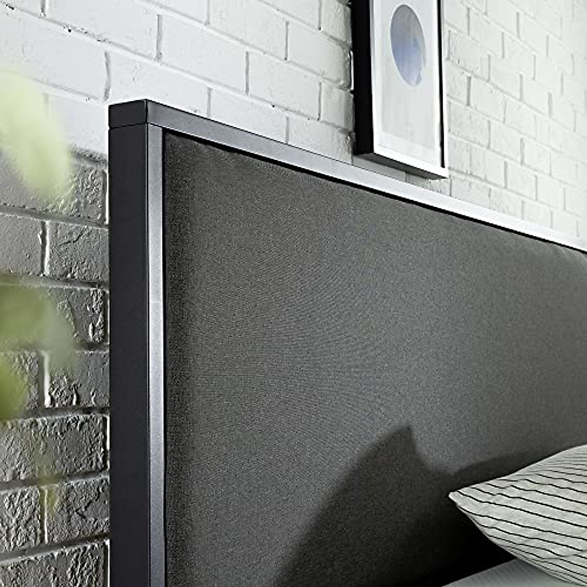 ZINUS Christina Upholstered Platform Bed Frame with Headboard, No Box Spring Needed, Wood Slat Support, Easy Assembly, Queen