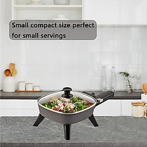 Small Electric Skillet - with Temperature Control Serves 1 to 2 People (6 inch)