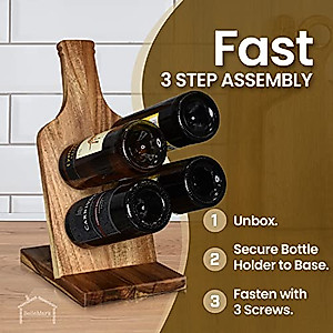 BELLEMARK Countertop Wine Rack - Compact & Stylish Design for Wine Lovers - 4 Bottle Wine Racks Countertop, Wine Rack Table, Small Wine Rack, and Counter Wine Rack