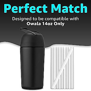 Jmoe USA Straws for Owala 14oz Flip Kids Water Bottles | Replacement Plastic Straw Accessories | Designed for Owala 14 oz Kid Flip Bottle | 6-Pack Includes Cleaning Brush | Food Grade & BPA Free