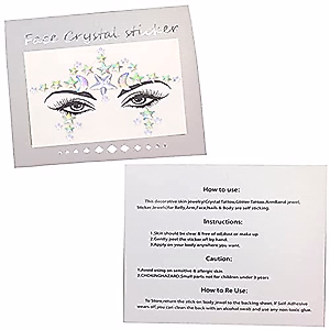 Stars Moon Face Gems Jewels Stick on Face Makeup Eyes Gems Crystal Rhinestones Sticker Gift for Women Accessories Costume Temporary Tattoos