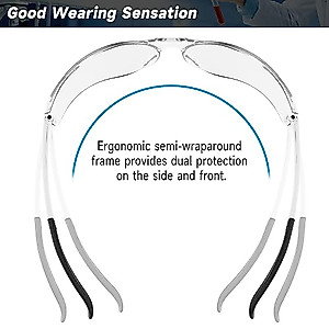 Salfboy Safety Glasses ANSI Z87.1 Scratch Resistant Glasses for Women Man Lab Goggles UV Eye Protection