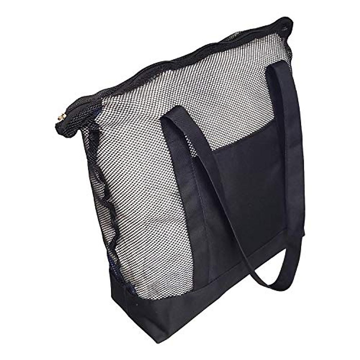 Mesh Beach Tote Bag Black - Good for the Beach - 18 in X 18 in X 5.5 In