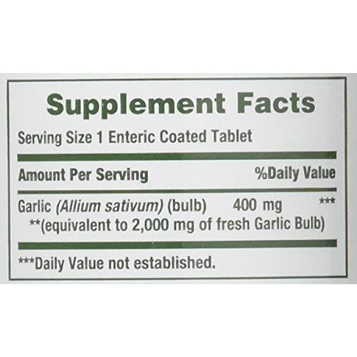 Nature's Bounty Garlic, 2000mg, 120 Coated Tablets (Pack of 2), 2 Bottles Each of 120 Tablets