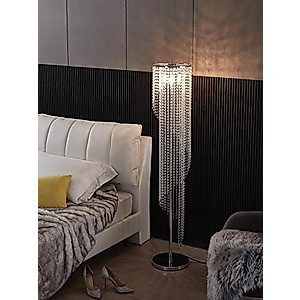 Surpars House Silver Crystal Floor Lamp S Shape Chrome Finish
